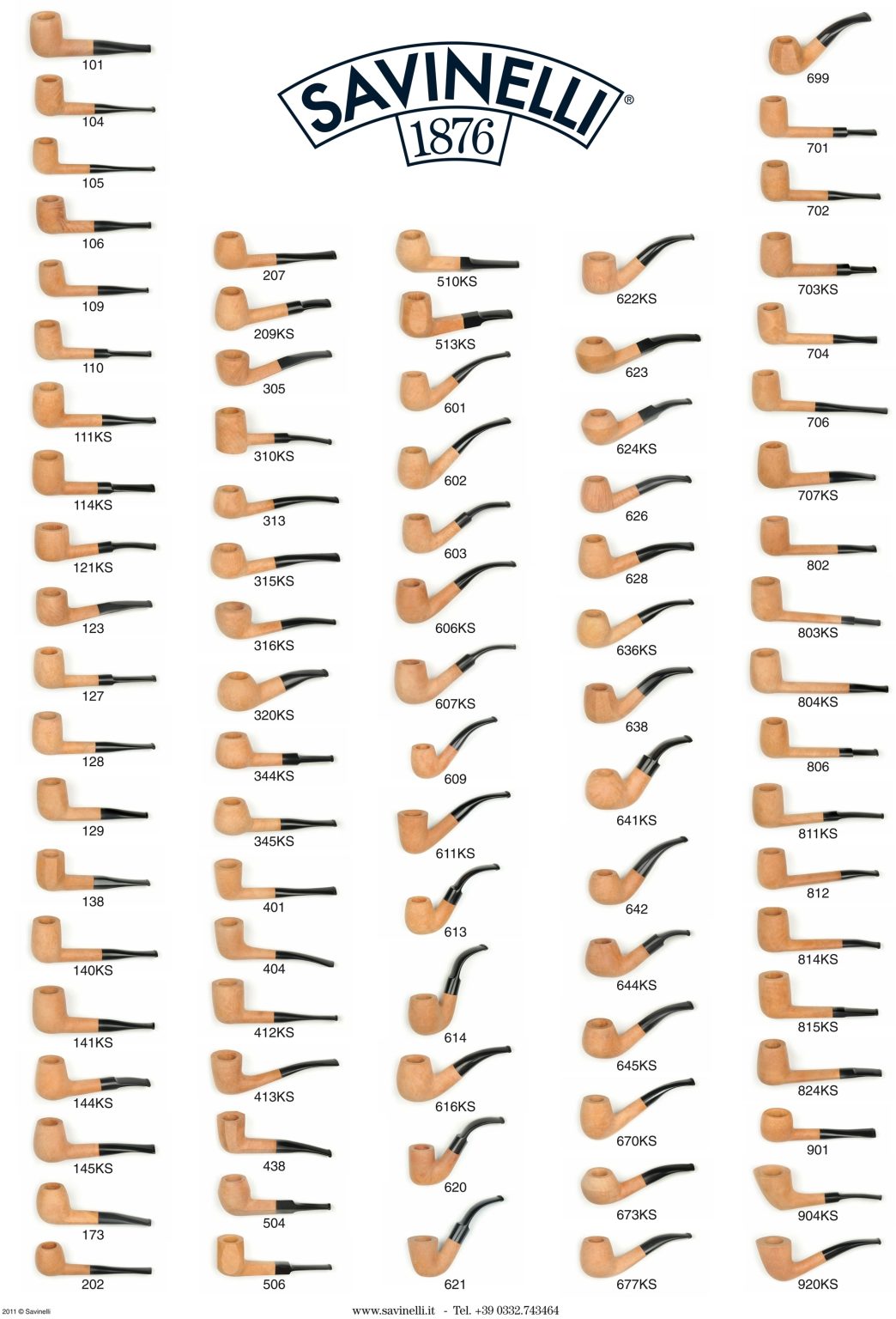 Savinelli Pipe Chart | Club Humidor